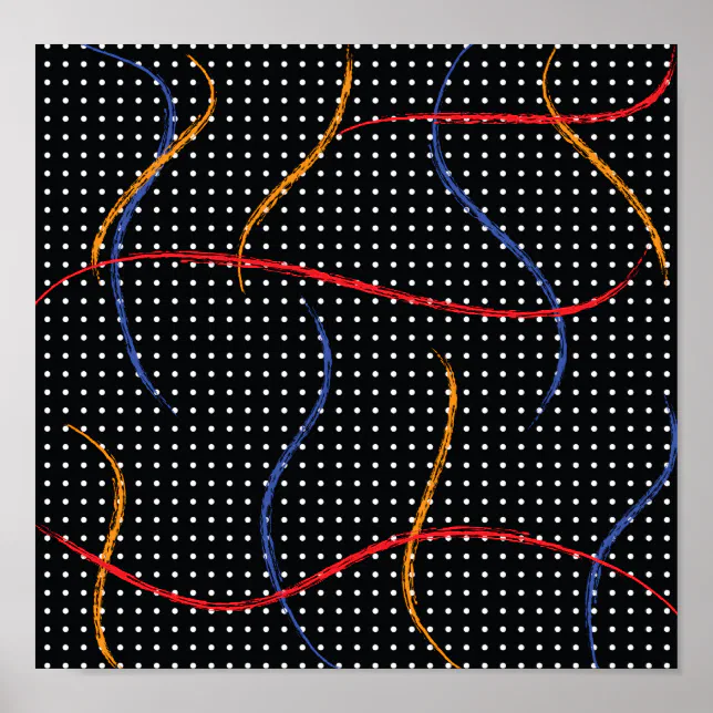 Retro Paint Splatter and Dots Poster | Zazzle