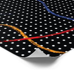 Retro Paint Splatter and Dots Poster | Zazzle