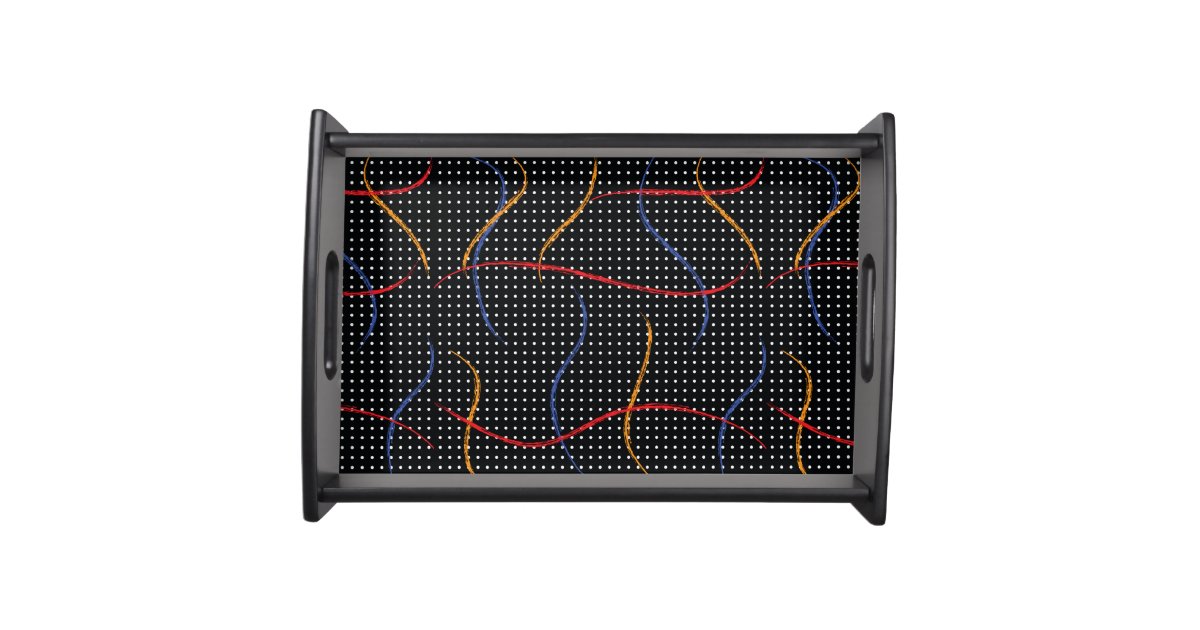 Retro Paint Splatter and Dots Serving Tray | Zazzle