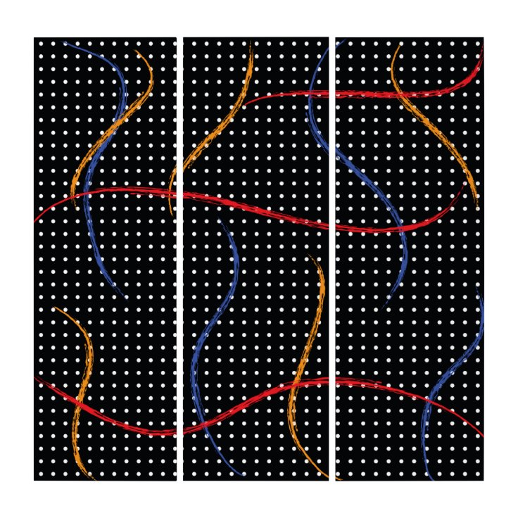 Retro Paint Splatter and Dots Triptych | Zazzle