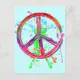 RETRO PAINT SPLATTER PEACE SIGN POSTCARD | Zazzle