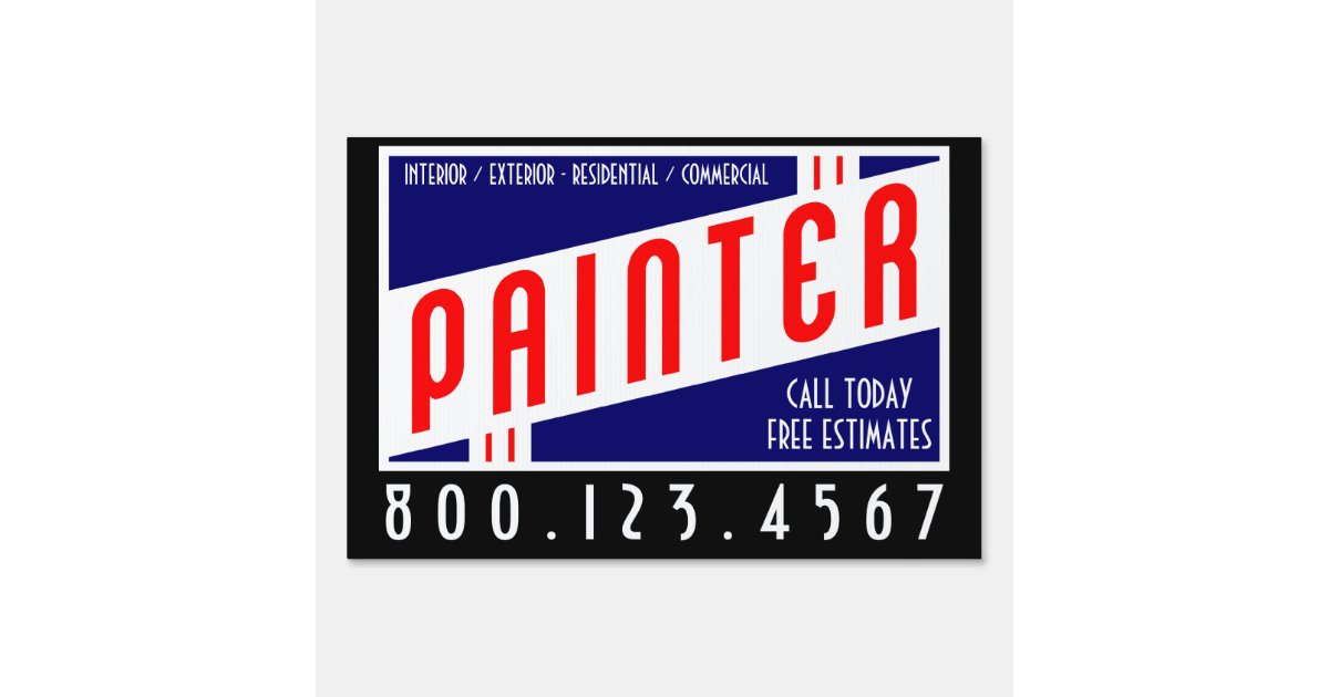 retro painter yard sign | Zazzle