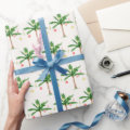 Retro Palm Tree Christmas in July Summer Party Wrapping Paper | Zazzle