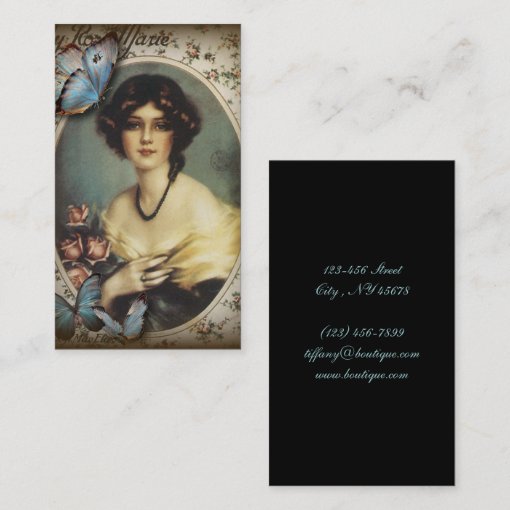 retro parisian fashion floral victorian business card | Zazzle