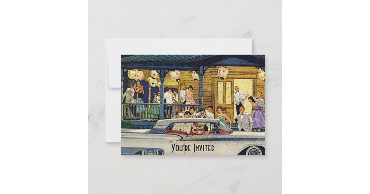 Retro Party Time V2 Invitation | Zazzle