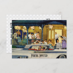 Retro Party Time V2 Invitation | Zazzle