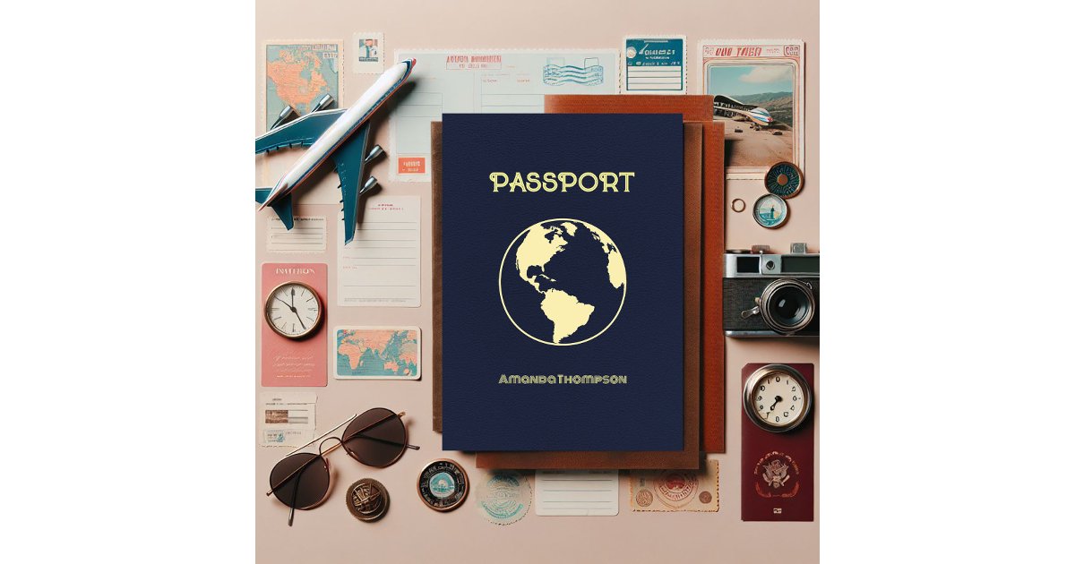 Retro Passport themed Birthday Party Invitation | Zazzle
