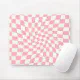 Retro Pastel Baby Pink Checks Warped Checkerboard Mouse Pad | Zazzle