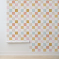 Retro Pastel Checkered Pattern Wallpaper Wallpaper | Zazzle