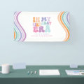 Retro pastel colourful modern birthday era banner | Zazzle
