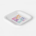 Retro pastel colourful modern birthday era paper plates | Zazzle