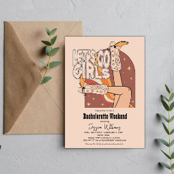 Retro Pastel Pink Rodeo Bachelorette Weekend Invitation | Zazzle