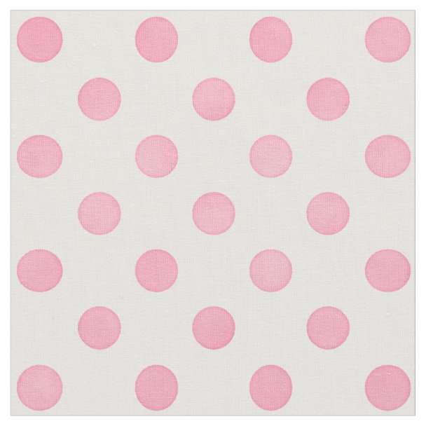 Retro pastel pink white polka dots pattern fabric | Zazzle