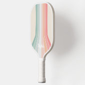 Retro Pastel Stripes Geometric Custom Name Pickleball Paddle | Zazzle