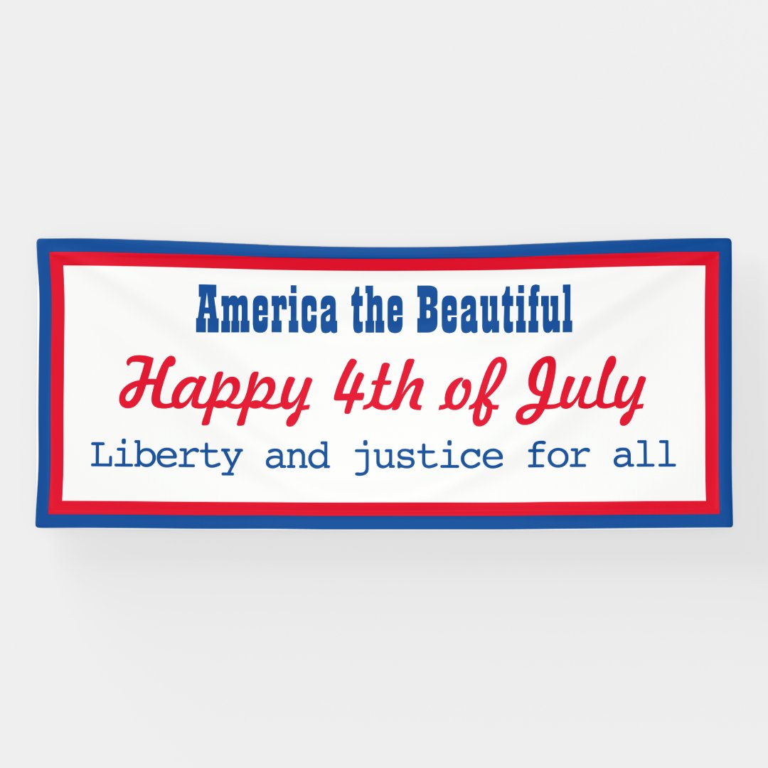 Retro Patriotic Red Blue White Happy 4th of July Banner | Zazzle