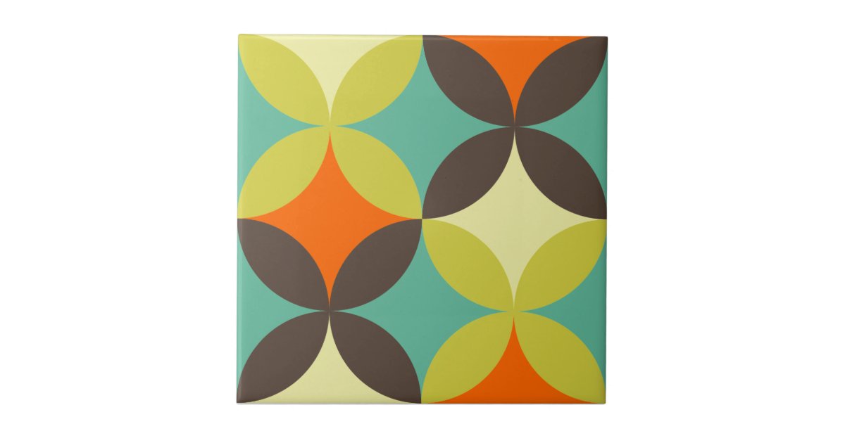 Retro pattern ceramic tile | Zazzle