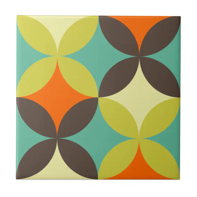 Retro pattern ceramic tile | Zazzle