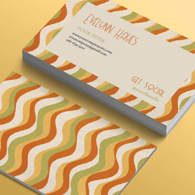 Retro Pattern Wavy Texture Business Card | Zazzle