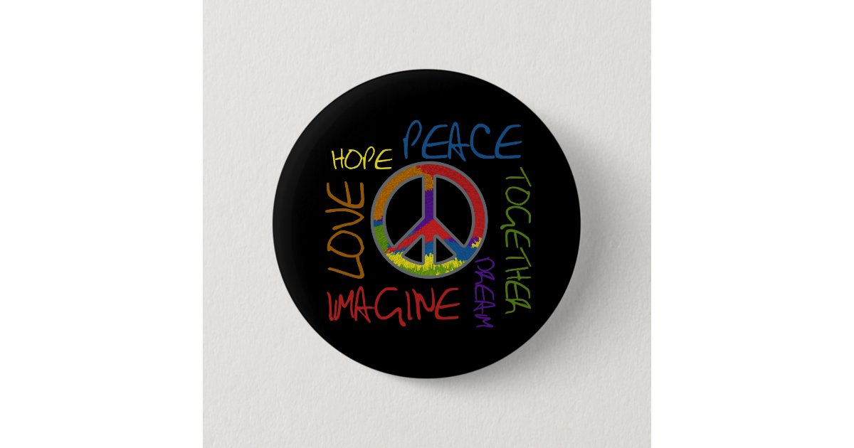 Retro Peace Button | Zazzle