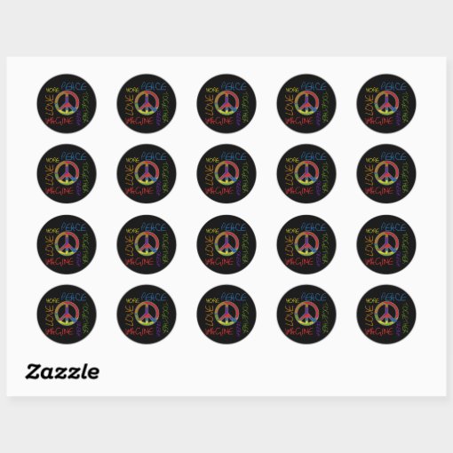 Retro Peace Classic Round Sticker | Zazzle