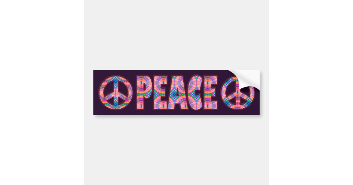 RETRO PEACE SIGN BUMPER STICKER | Zazzle