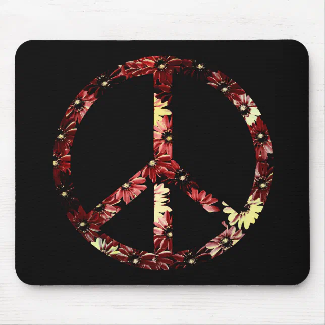 Retro Peace Sign Mouse Pad | Zazzle