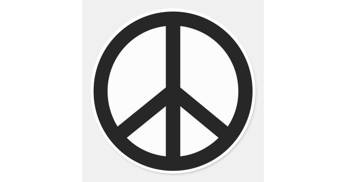 Retro Peace Sign Round Sticker | Zazzle