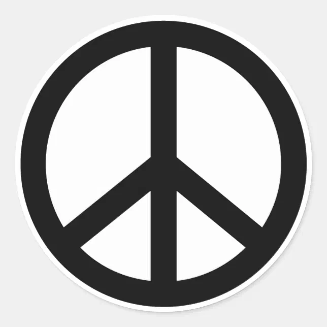 Retro Peace Sign Round Sticker | Zazzle
