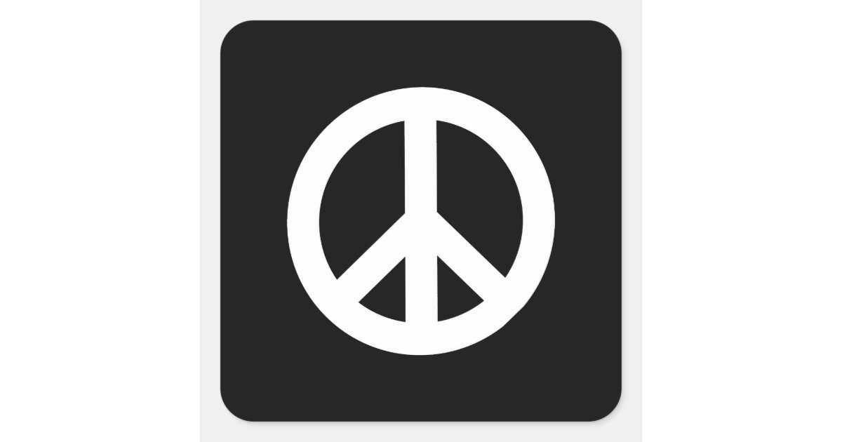 Retro Peace Sign Square Sticker | Zazzle