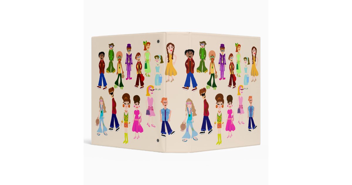 Retro People Binder | Zazzle