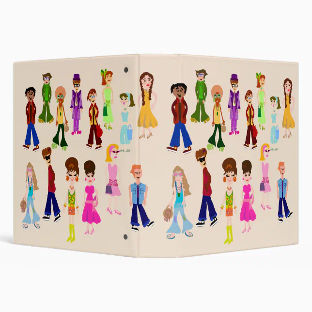 Retro People Binder | Zazzle