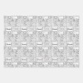 Retro Personalized City Buildings Cute Hand-Drawn Wrapping Paper Sheets ...