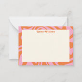 Retro Personalized Name Modern Note Card | Zazzle