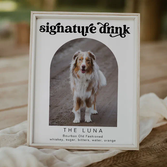 retro pet signature cocktail bar sign | Zazzle