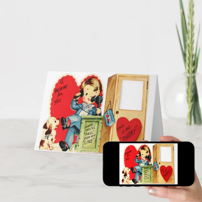 Retro Phone Valentine's Day Card | Zazzle