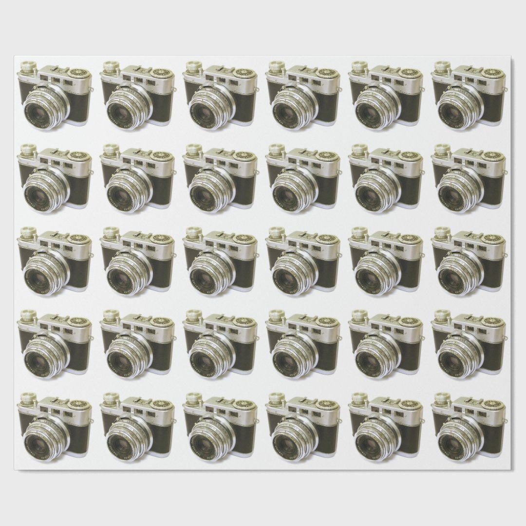 RETRO PHOTO CAMERA MOTIF WRAPPING PAPER | Zazzle