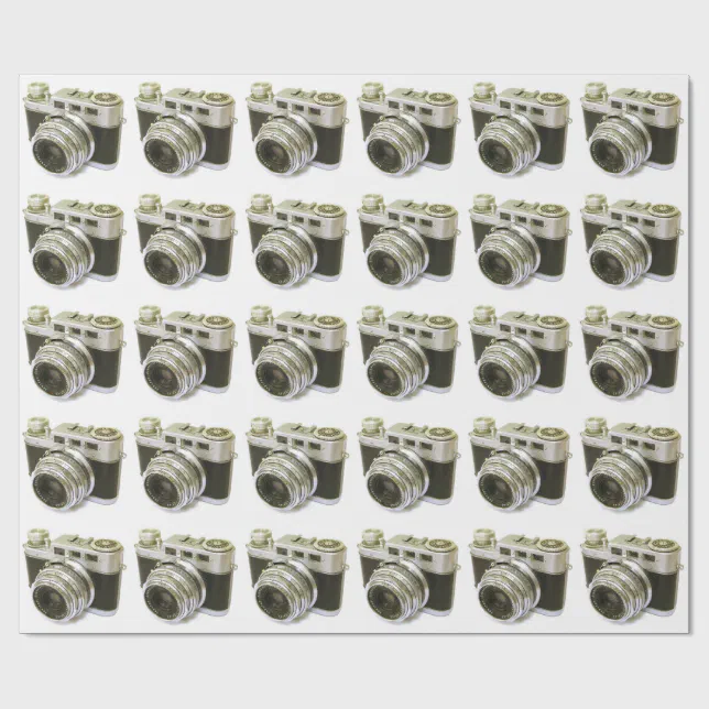 RETRO PHOTO CAMERA MOTIF WRAPPING PAPER | Zazzle