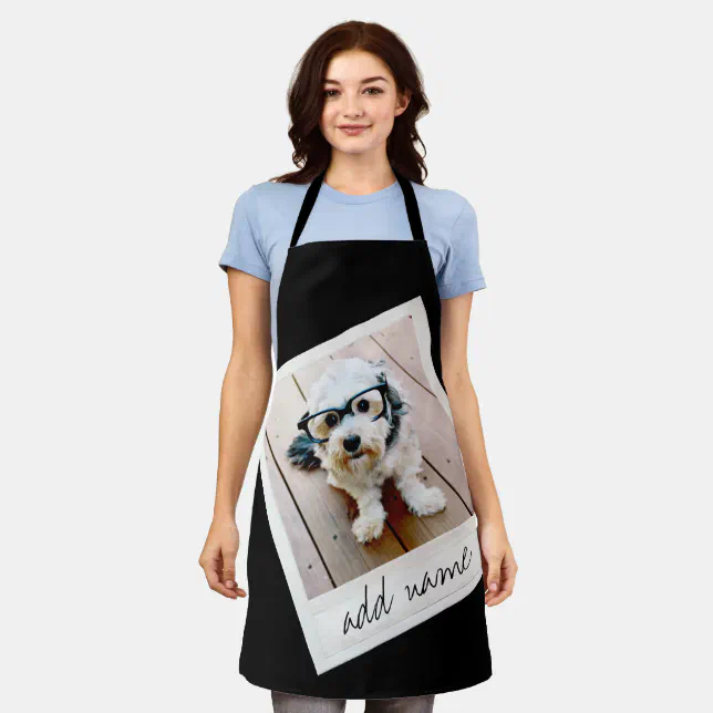 Retro Photo Frame with One Big Picture Apron | Zazzle