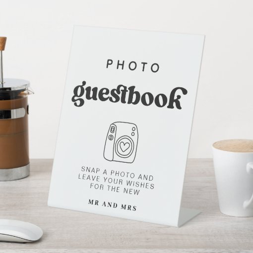 Retro Photo Guestbook | Wedding photo booth sign | Zazzle