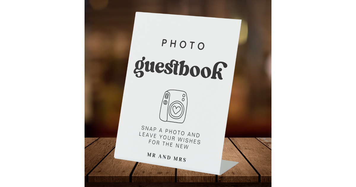 Retro Photo Guestbook | Wedding photo booth sign | Zazzle