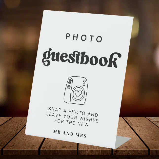 Retro Photo Guestbook | Wedding photo booth sign | Zazzle