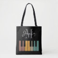 Retro Piano Monogram Name Personalized Tote Bag | Zazzle