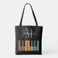 Retro Piano Monogram Name Personalized Tote Bag | Zazzle