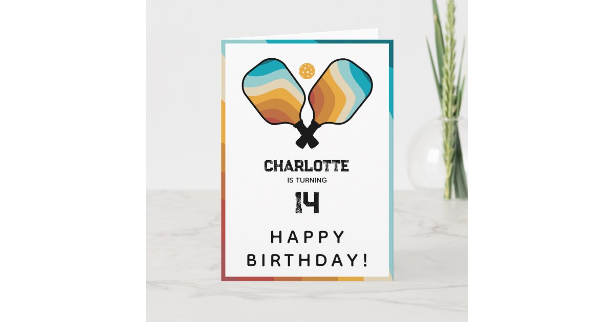 Retro Pickleball Paddles & Ball Birthday Card | Zazzle