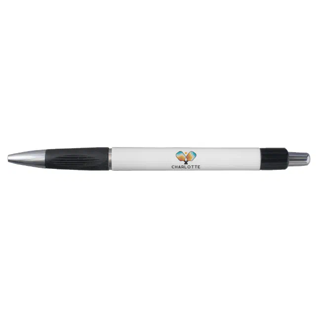 Retro Pickleball Paddles & Ball Custom Name Pen | Zazzle