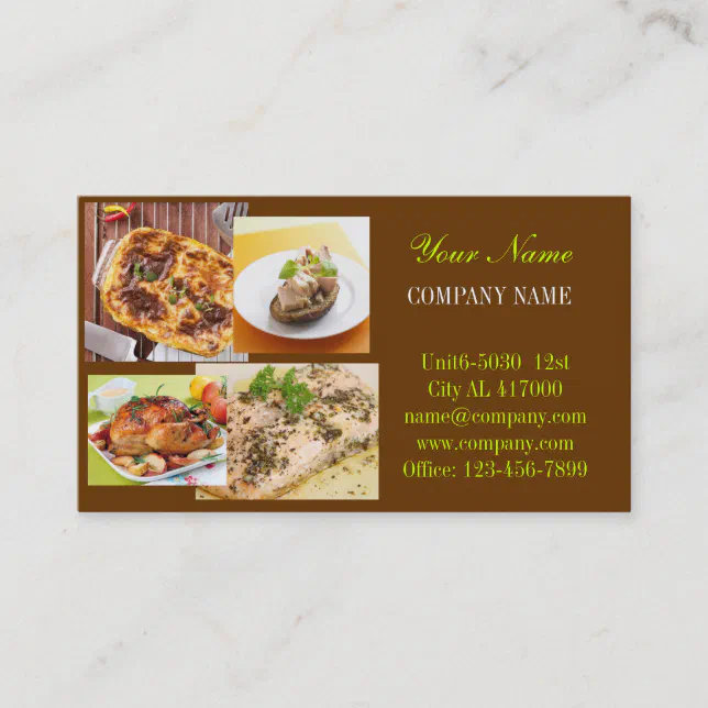 Retro Pie chicken deli shop diner catering Business Card | Zazzle