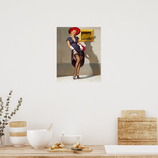 Retro Pin-Up Girl Poster | Zazzle