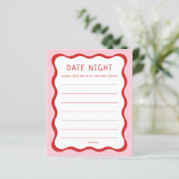 Retro Pink and Bridal Shower Red Date Night Ideas | Zazzle