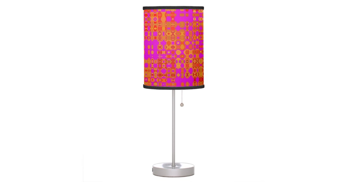 RETRO PINK AND ORANGE 1960S TABLETOP LAMP | Zazzle