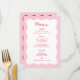 Retro Pink and Red Modern Wavy Wedding Menu Cards | Zazzle